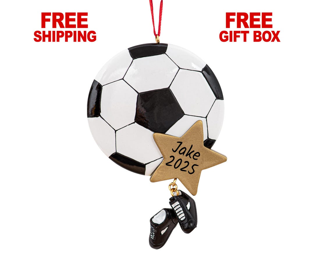 Personalized Soccer Ornament 2025, Soccer Cleats With Star Christmas ...
