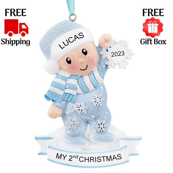Baby 2nd Christmas Ornaments Personalized - Etsy