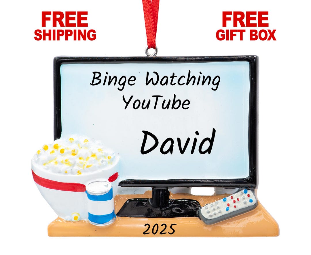 Personalized Smart TV Christmas Ornament, Watching Television - Big ...