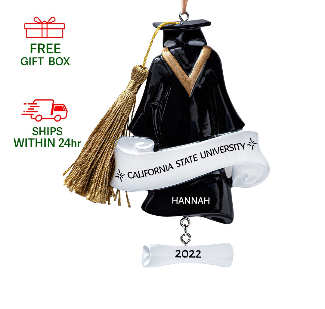 Personalized Graduation Ornament Grad Gown With Cap Tassel & - Etsy