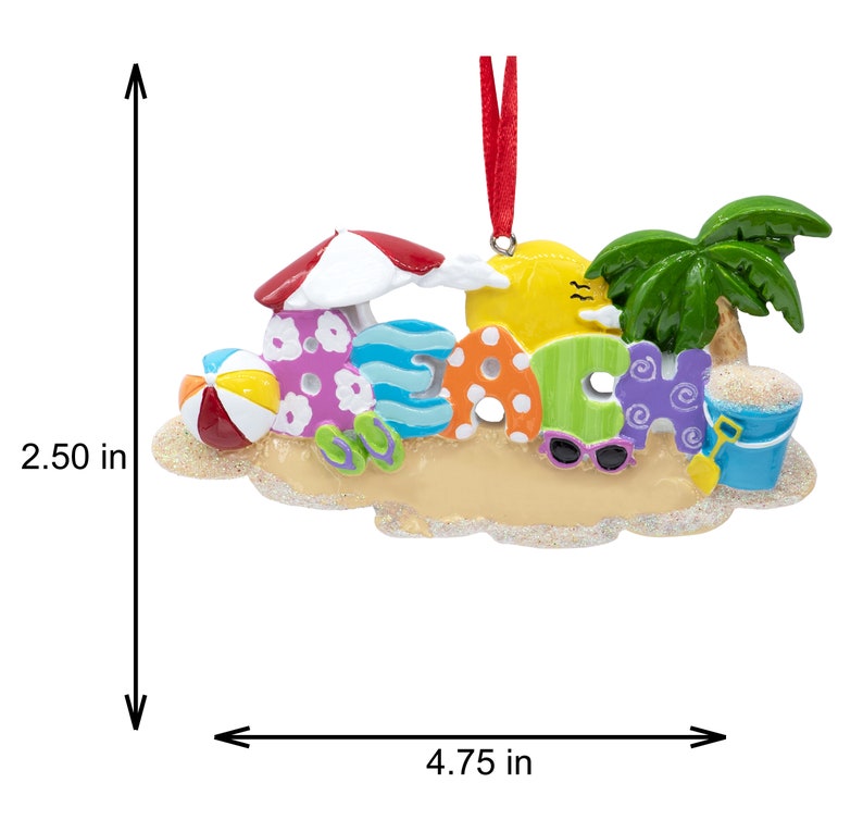 Personalized Beach Ornament Palm Tree Beach Christmas - Etsy