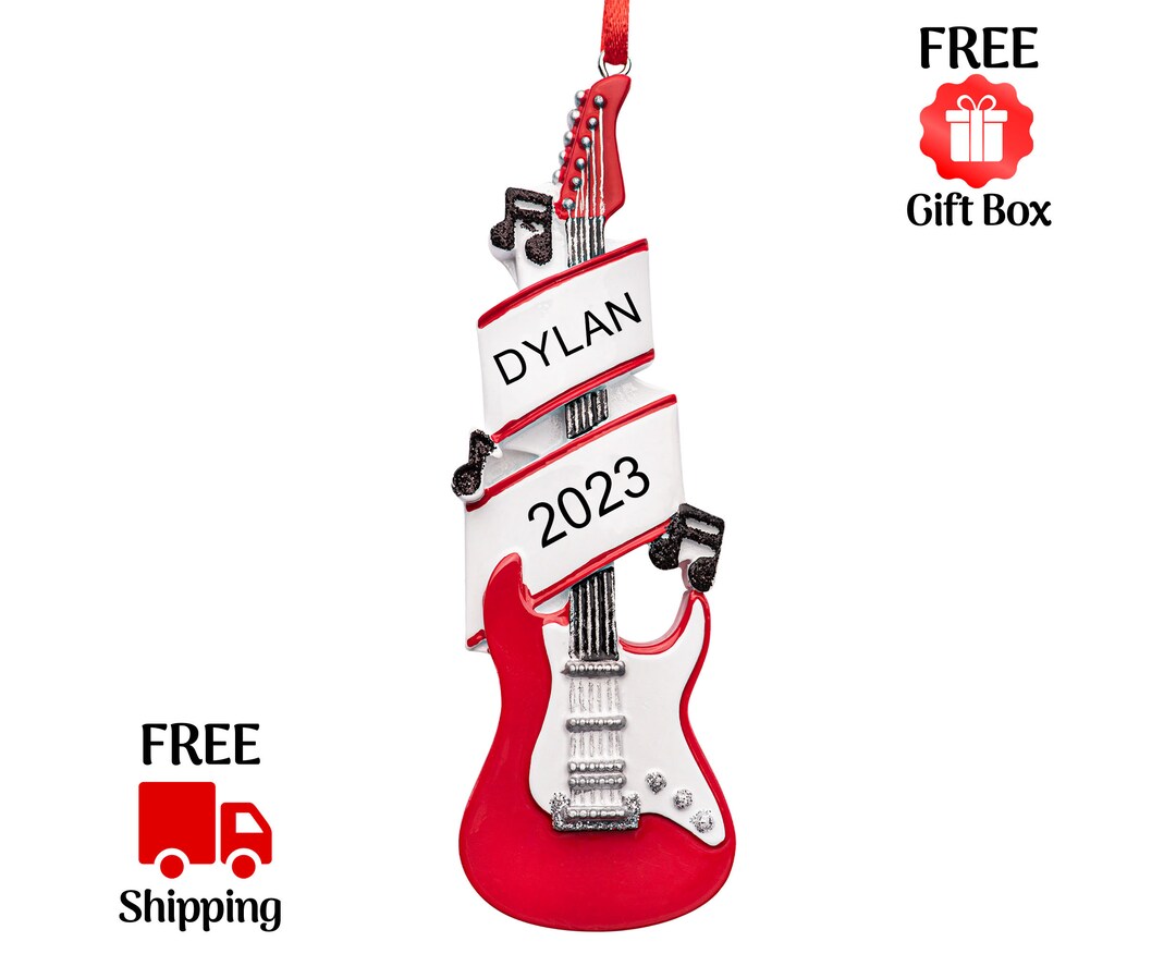 Personalized Electric Guitar Christmas Ornament, Custom Musical ...