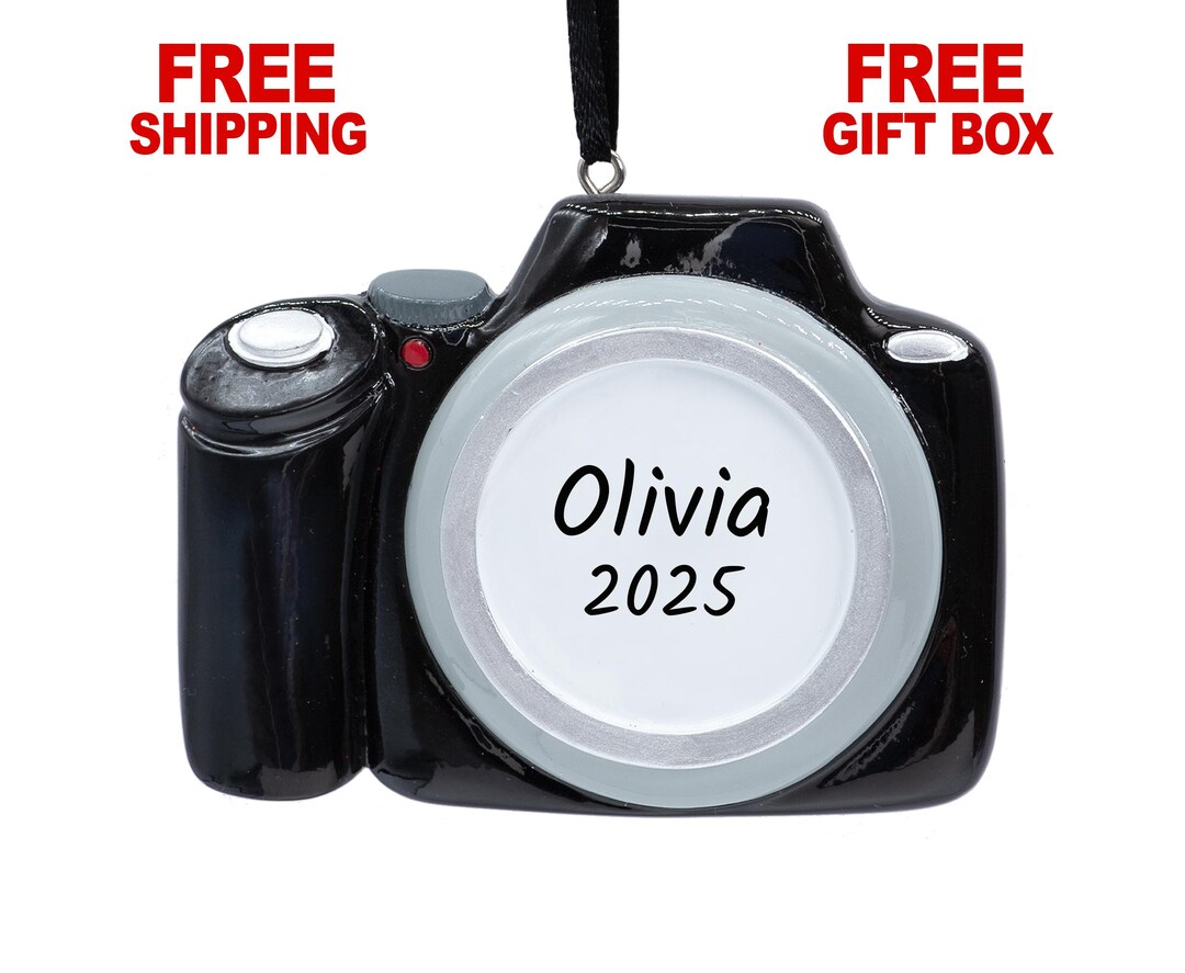 Personalized Camera Ornament 2025, Photo Camera Christmas Ornament ...
