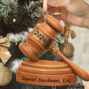 Personalized Judge Ornament, Judge Gavel Christmas Ornament 2024 ...