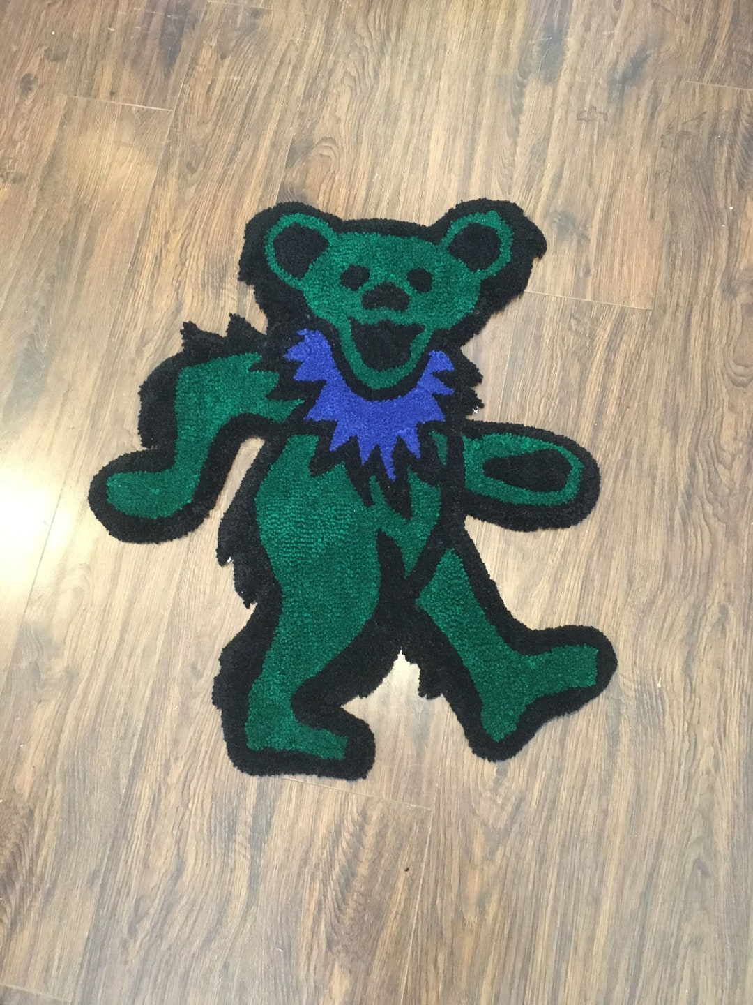 Green Grateful Dead Bear Custom Rug - Etsy