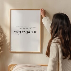 1000 Names Lyrics Print, Christian Home Decor (digital Download) - Etsy