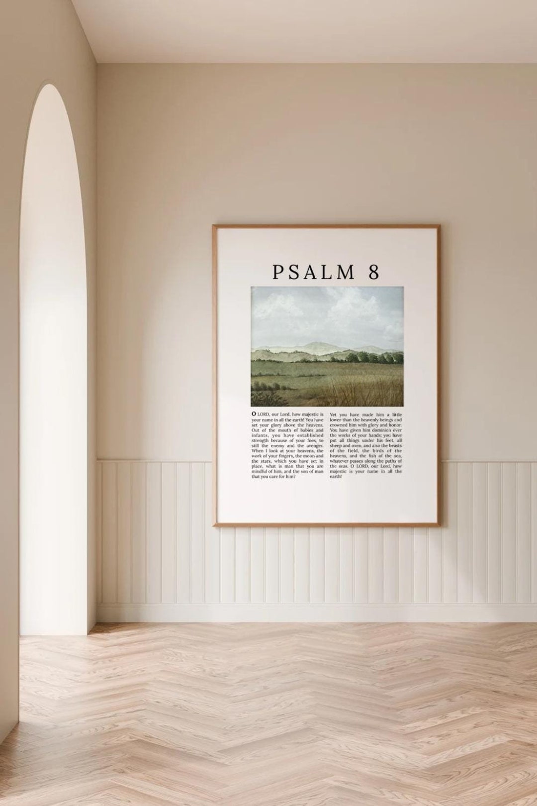 Christian Wall Art Printable Psalm 8 Christian Painting Vintage Bible ...