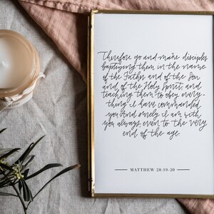 Go and Make Disciples Bible Verse Print | the Great Commission Art ...