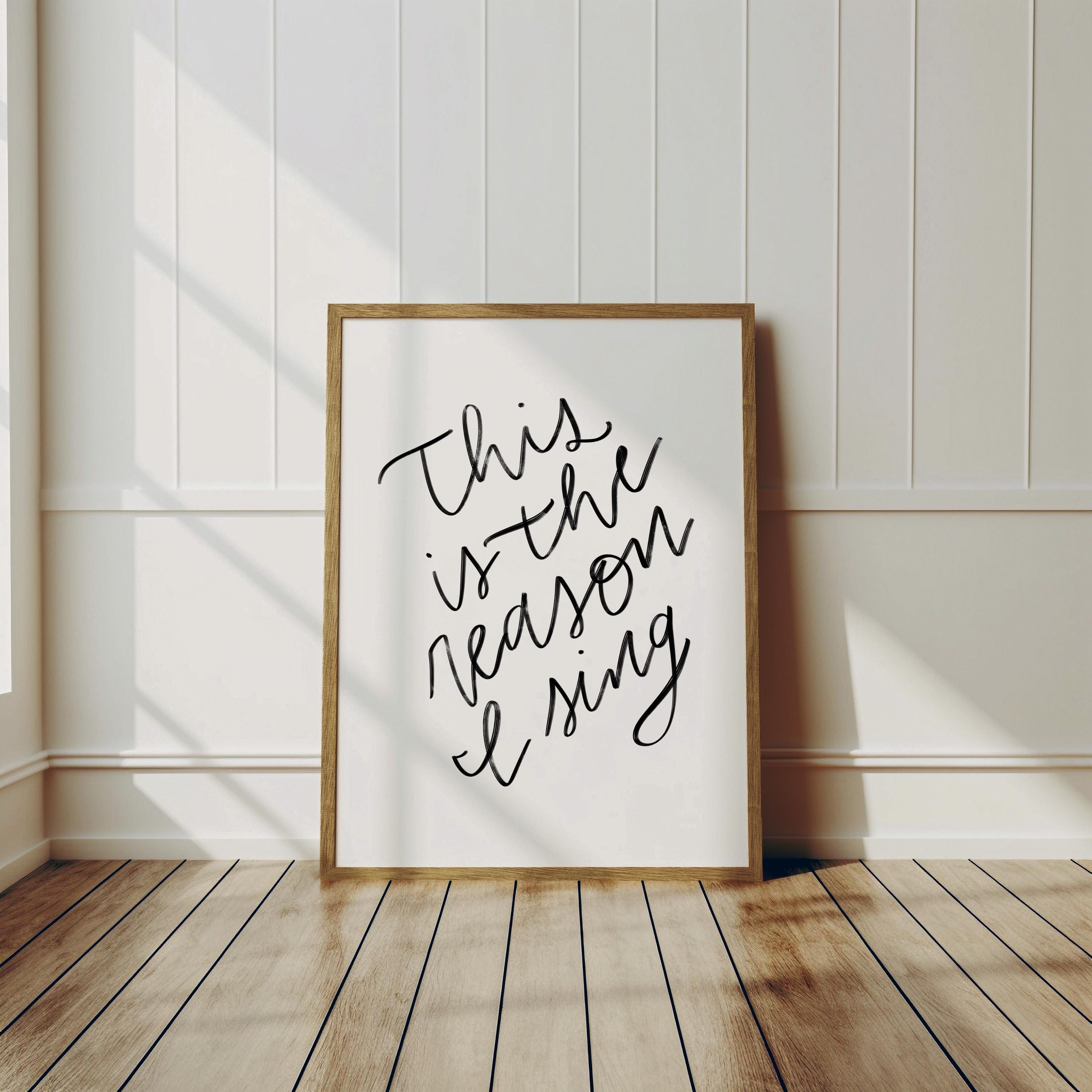 Reason I Sing Song Lyrics Wall Art Print Phil Wickham Worship Poster ...