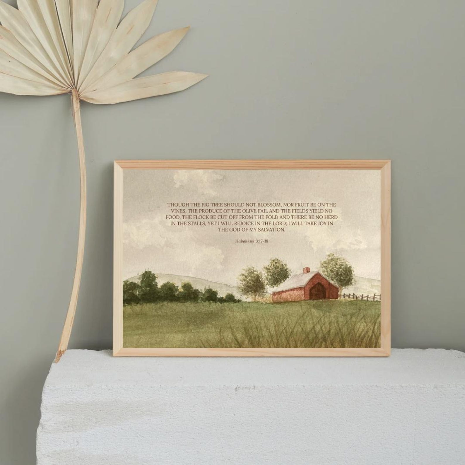 Christian Wall Art Painting Bible Verse Print Vintage Barn Farmhouse ...