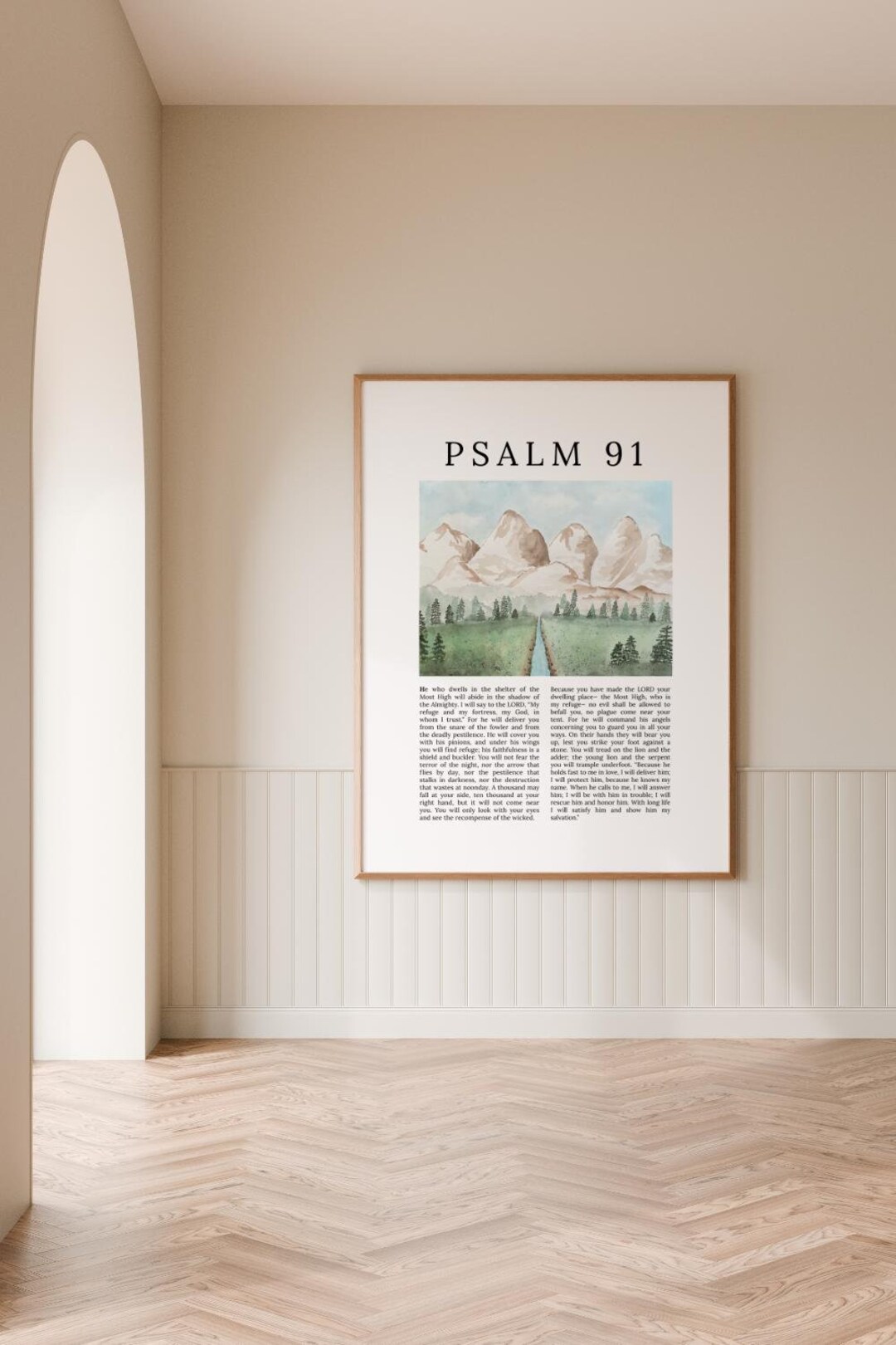 Vintage Bible Verse Print | Psalm Chapter 91 Bible Verses Nature ...