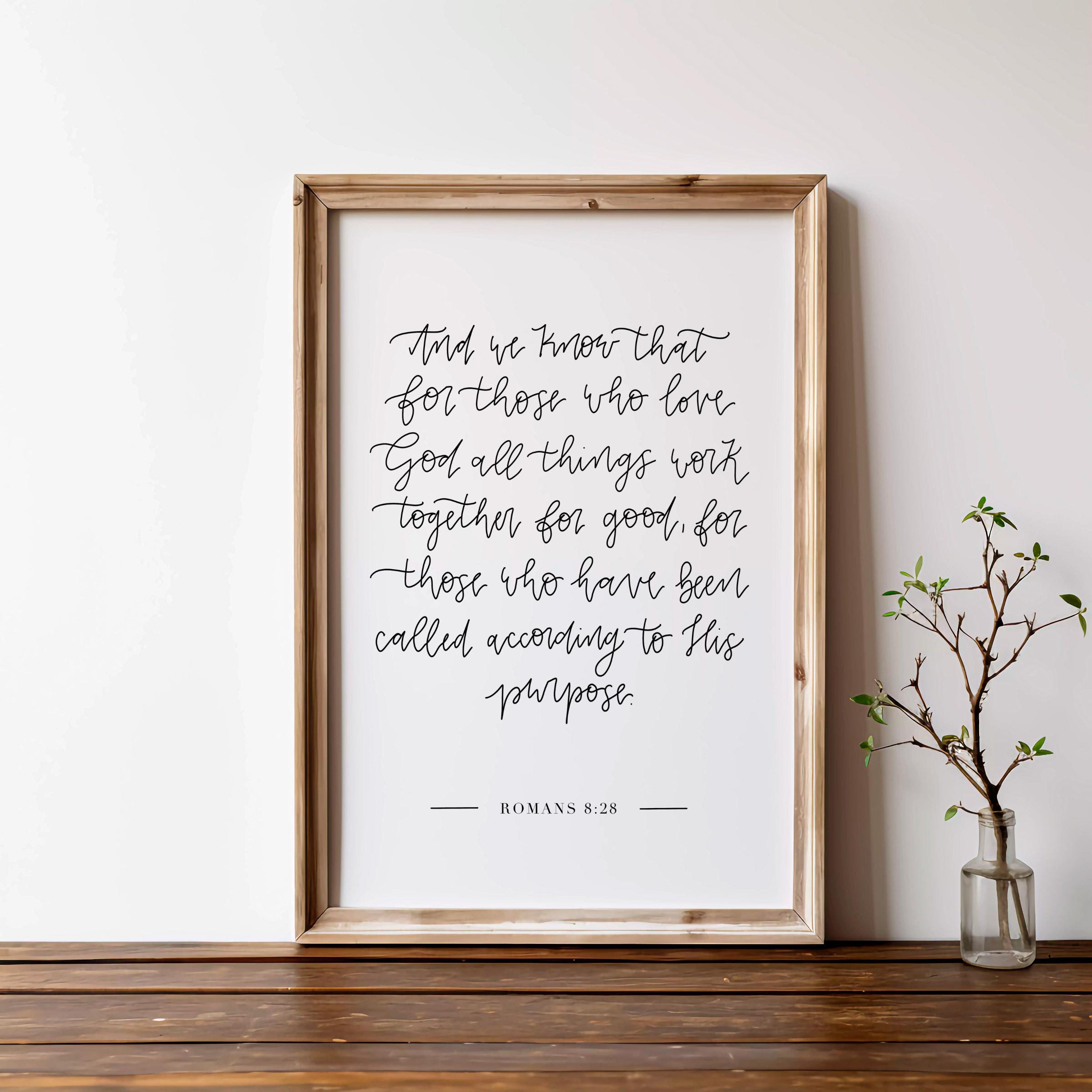 Romans Chapter 8 Bible Verse Vintage Print God Works for Our Good ...