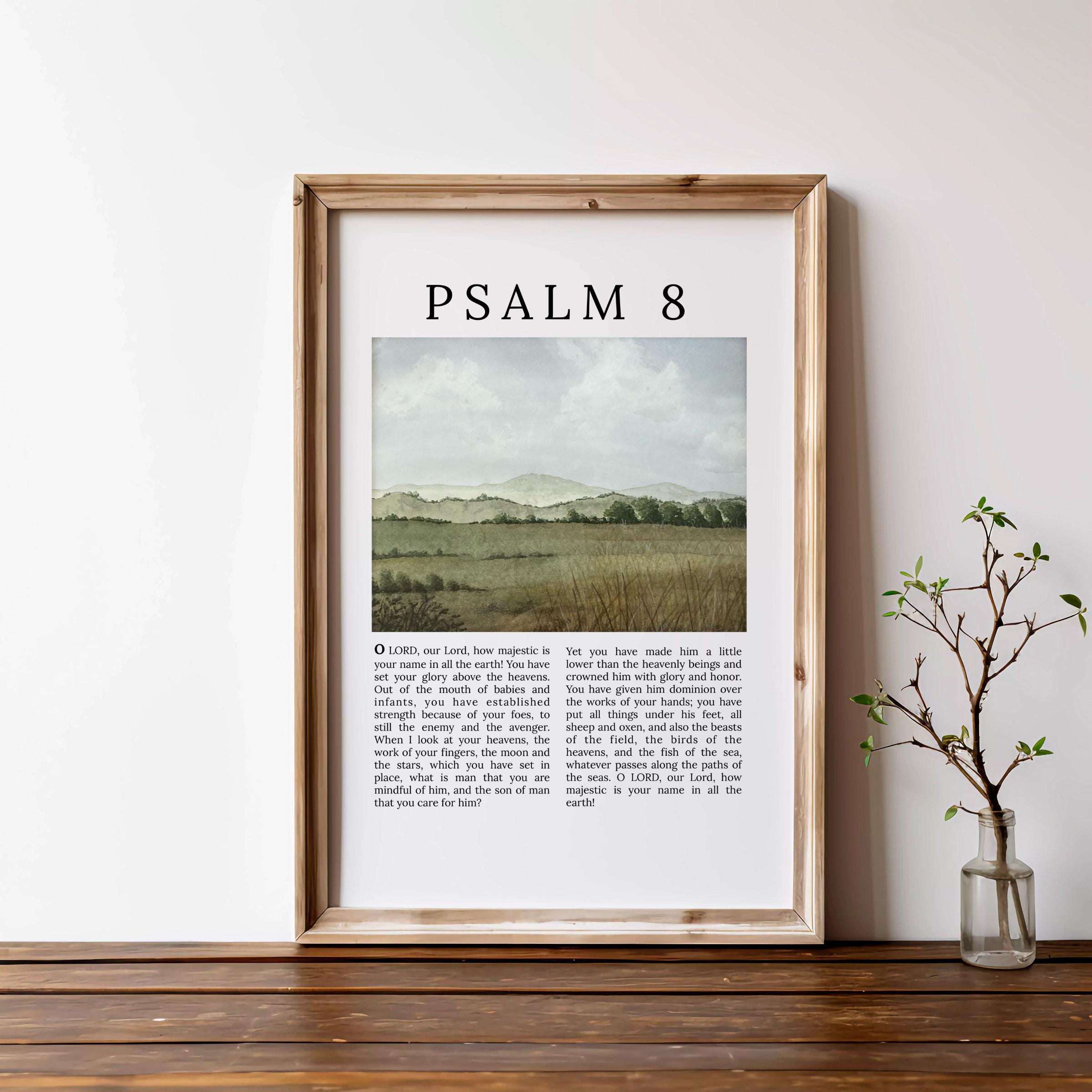 Christian Wall Art Printable Psalm 8 Christian Painting Vintage Bible ...