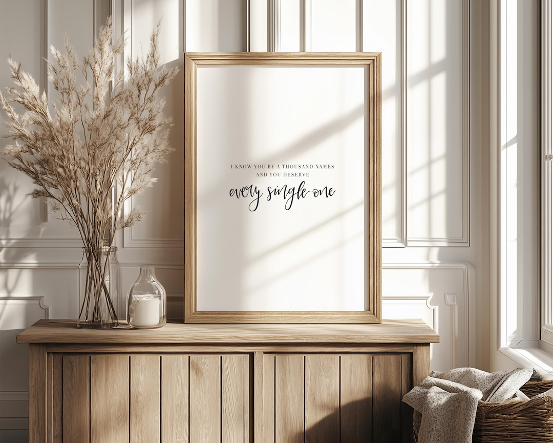 1000 Names Lyrics Print, Christian Home Decor (digital Download) - Etsy