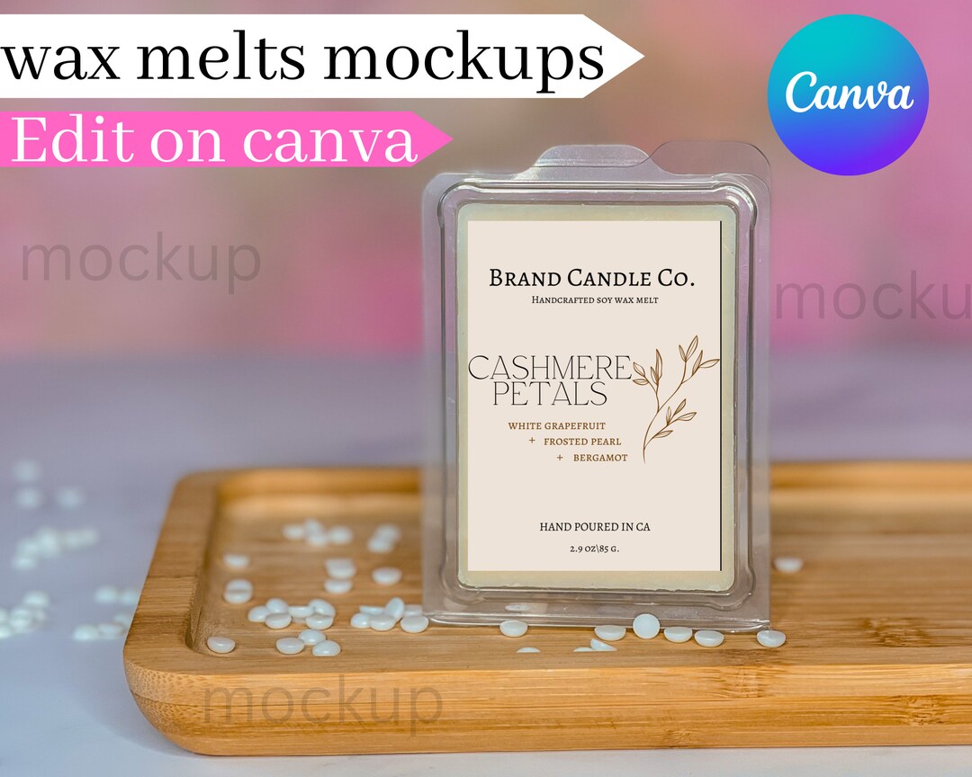 Wax Melts Mockup | Edit on Canva | Mockup for Etsy | Wax Melt Label ...