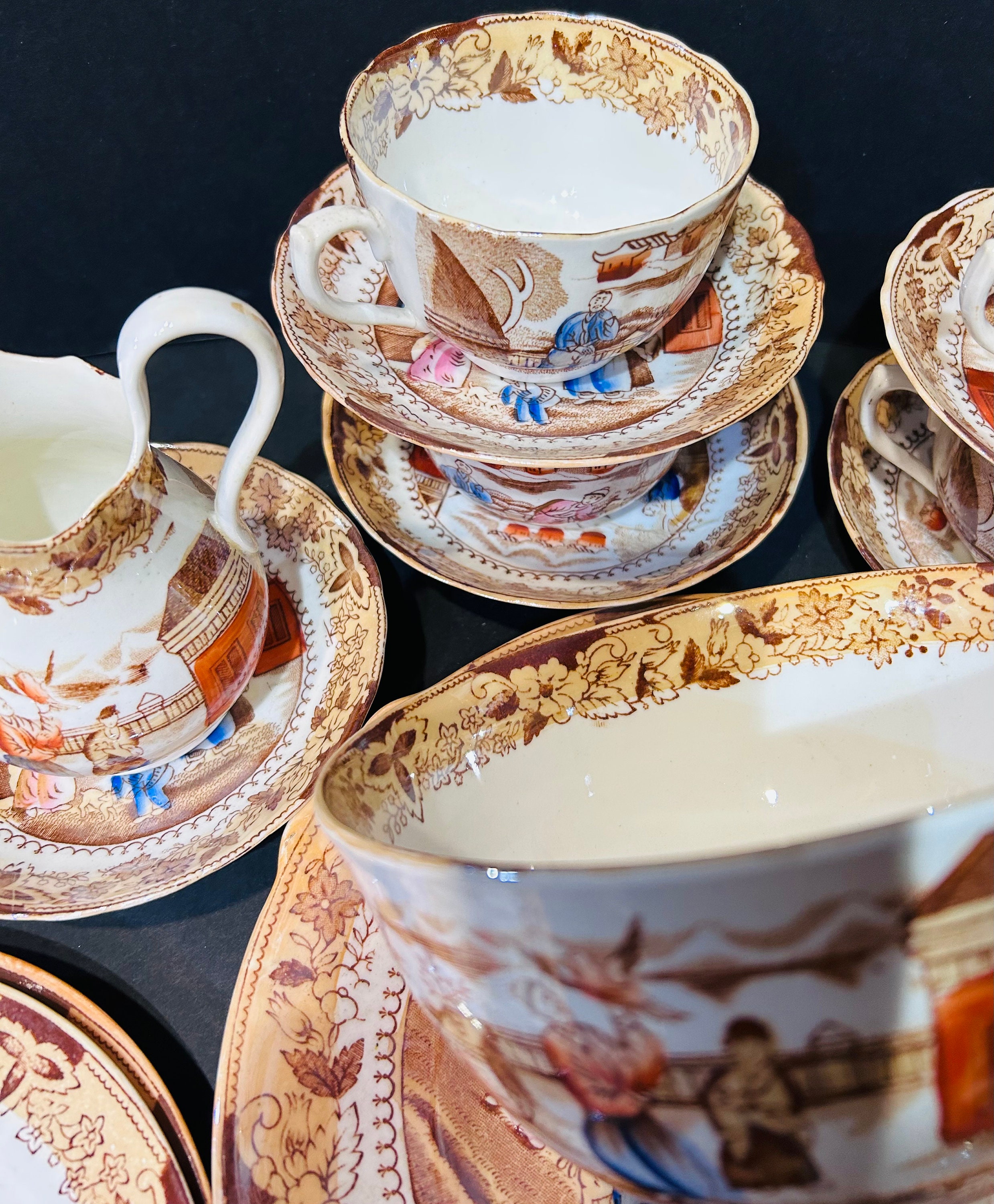 RARE Antique Allerton Porcelain Indiana Tea Set England Collectible ...
