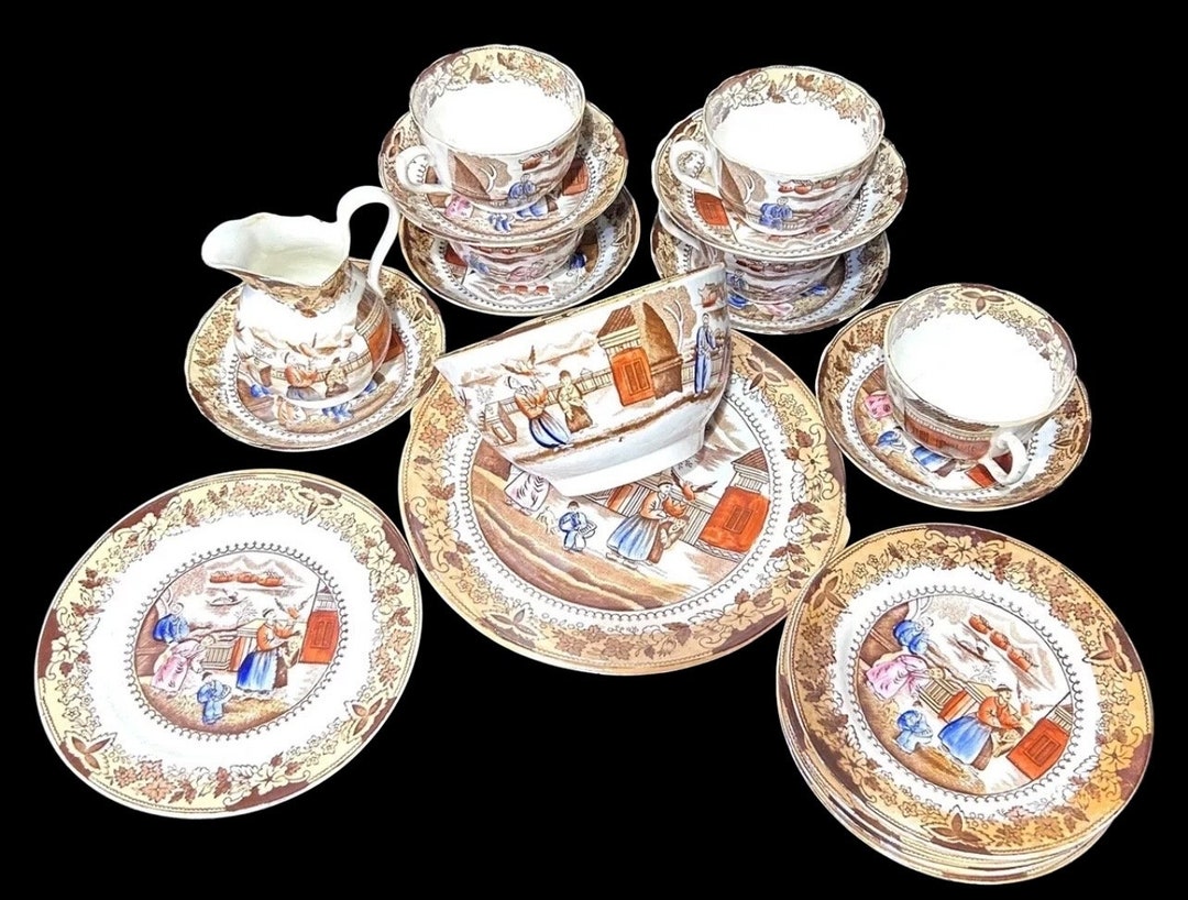 RARE Antique Allerton Porcelain Indiana Tea Set England Collectible ...