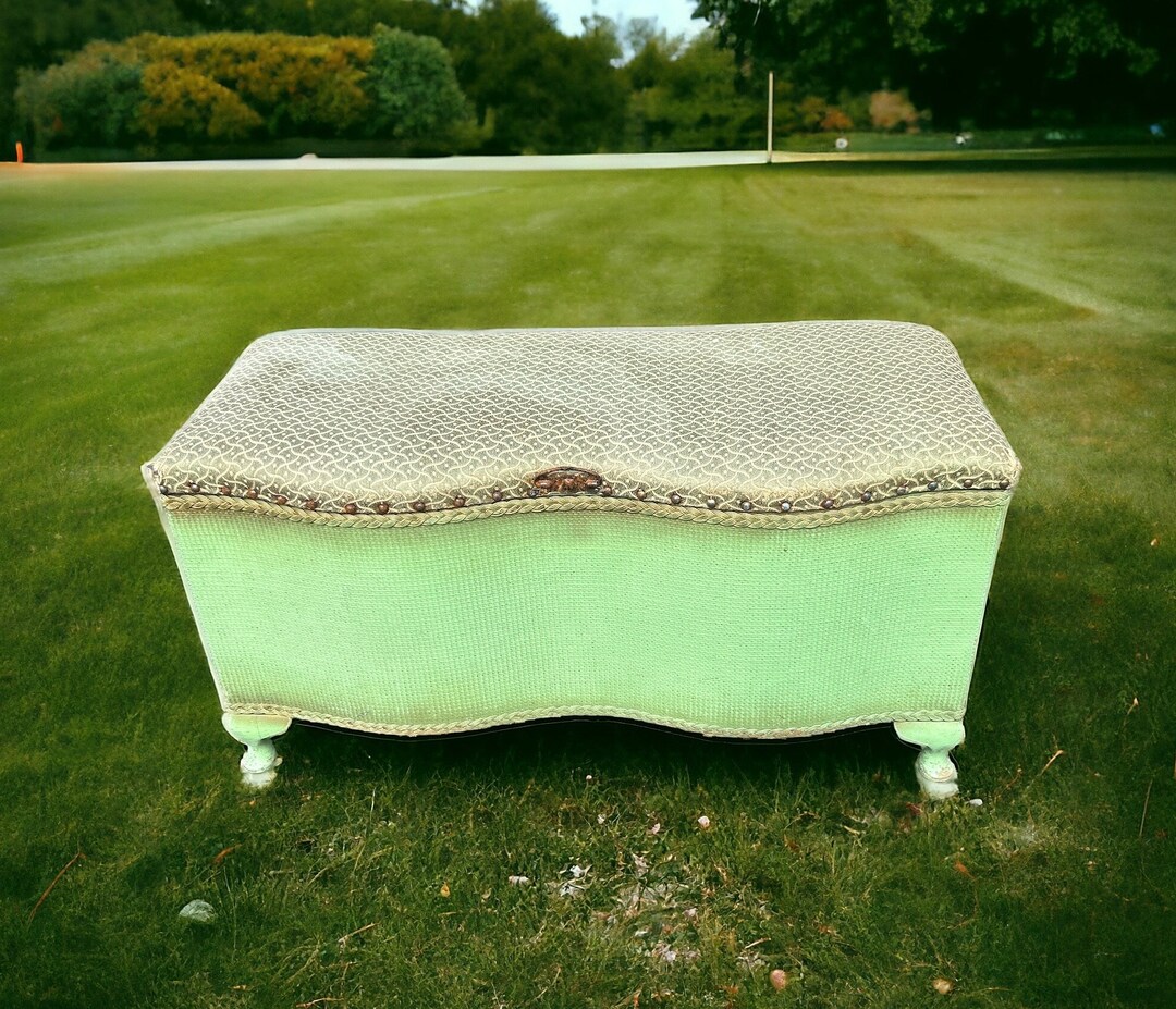 Vintage Lloyd Loom Ottoman Blanket Box - Etsy