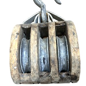 Antique Wooden Ships Hoist Pilley in Excellent Antique Condition Rare ...
