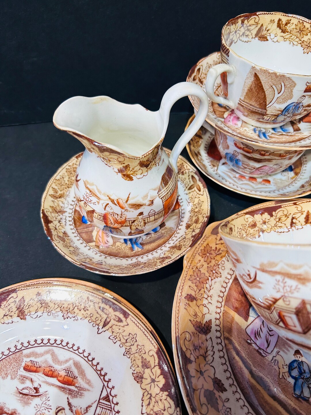 RARE Antique Allerton Porcelain Indiana Tea Set England Collectible ...