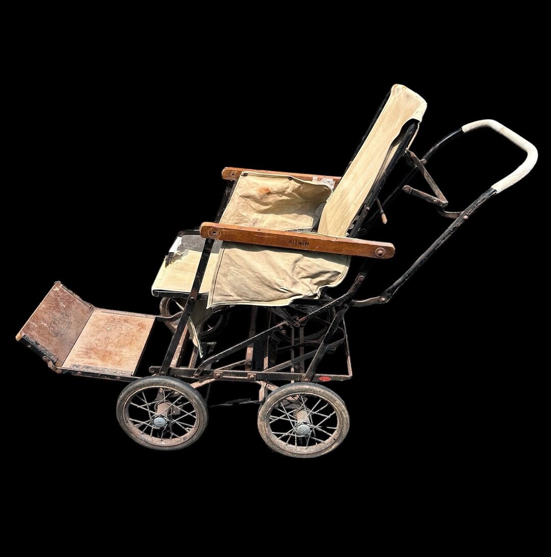 Rare Antique Allwin WW1 Metal Wheel Chair Vintage Prop Film & Tv ...