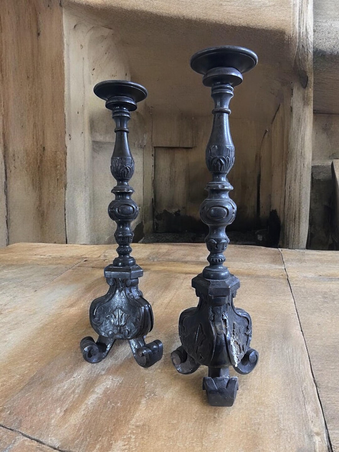 Poldark Pillar Candlesticks Hand Carved Ross Poldark Original From ...