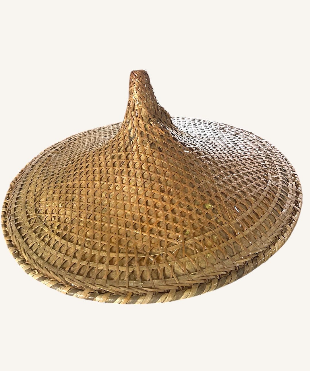 Antique Rattan Rice Paddy Sun Hat Used - Etsy