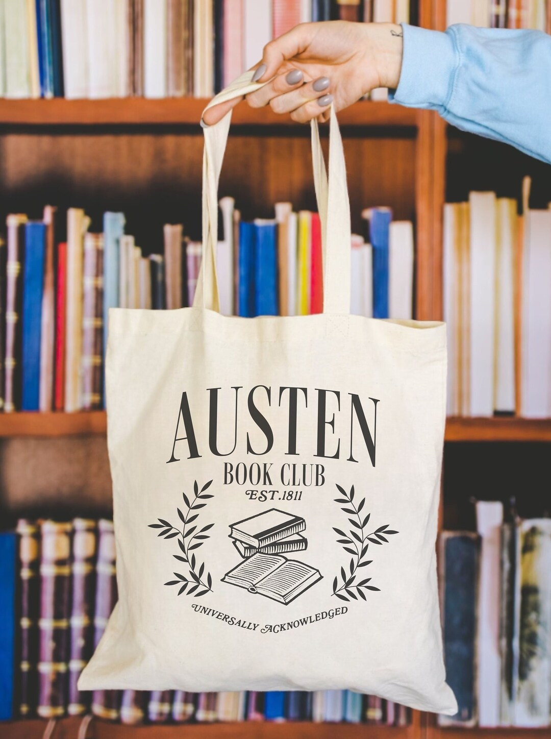 Jane Austen Tote Bag Austen Book Tote Bag Jane Austen Gifts Pride and ...