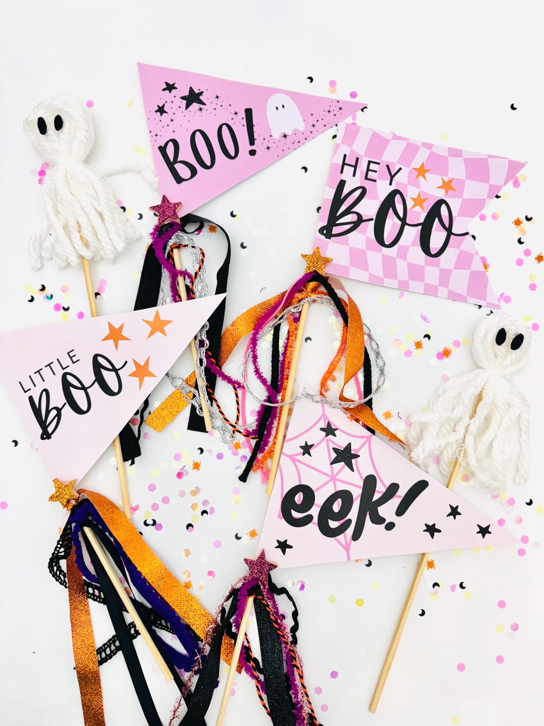 Halloween Boo-basket Pennant Flag - Etsy