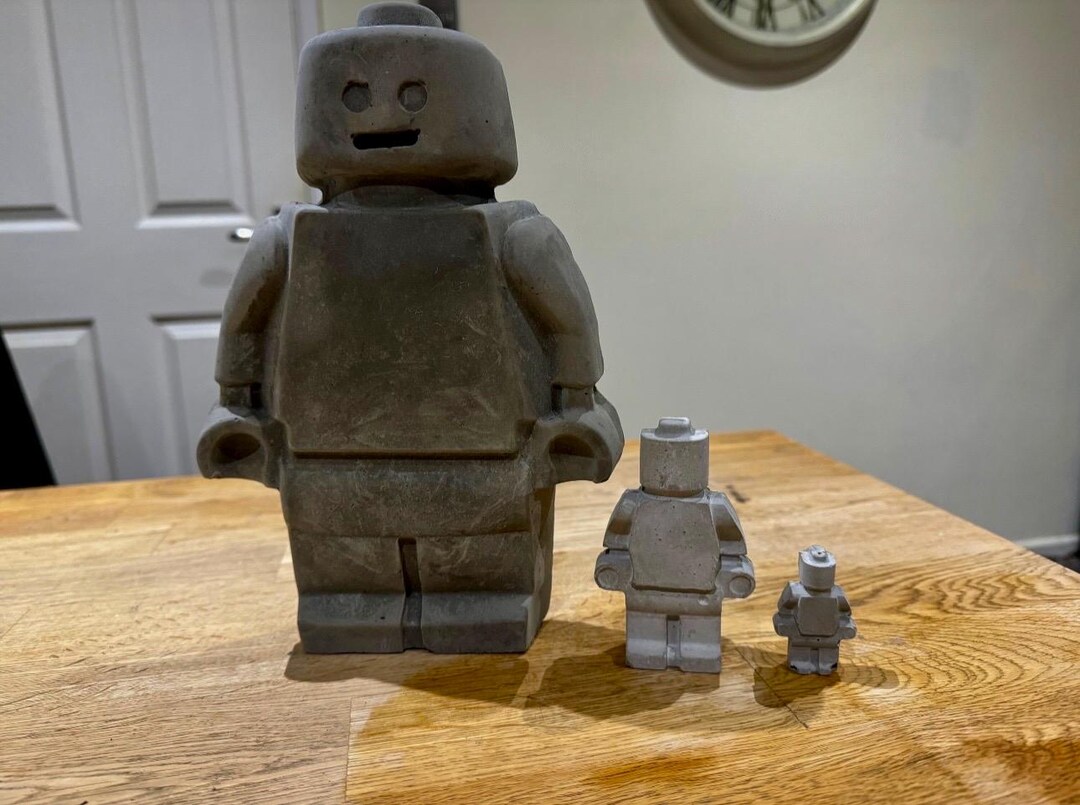 Concrete Robot Block Figure - Etsy UK