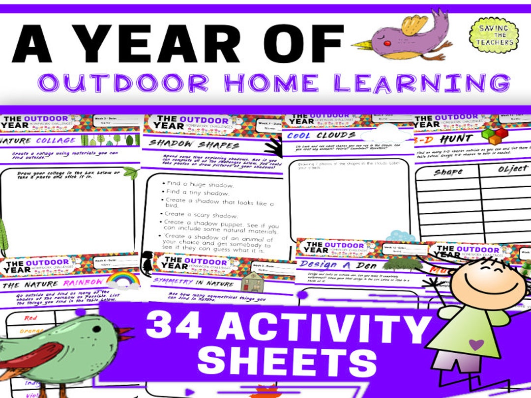 Home Learning Outdoor Challenges | Outdoor Learning Activity Pack - Etsy