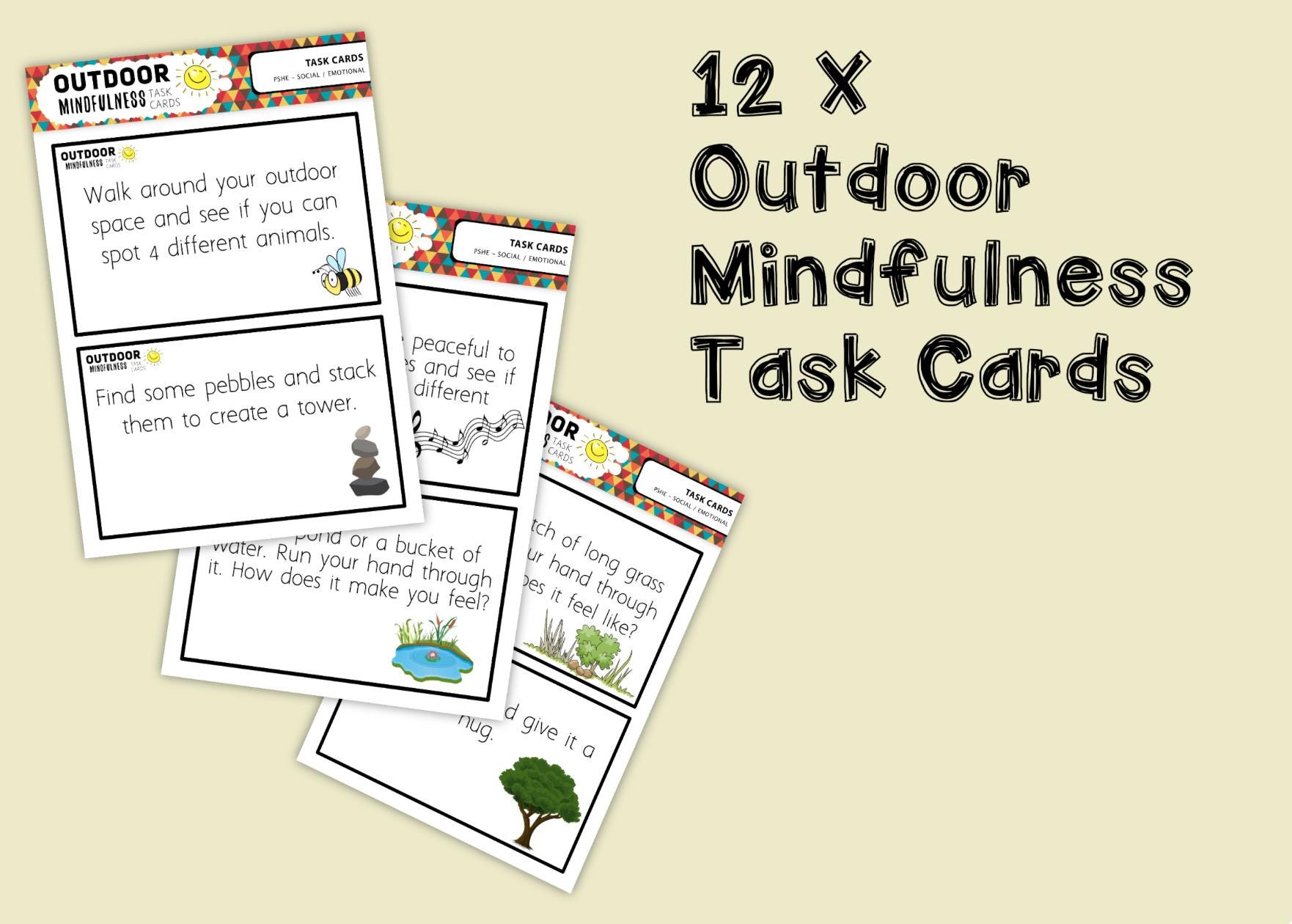 Outdoor Mindfulness Task Cards for Kids (digital Download / Printable ...