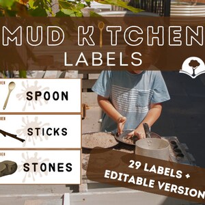 Mud Kitchen Labels - 29 Labels, PDF Download + Editable Version - Etsy