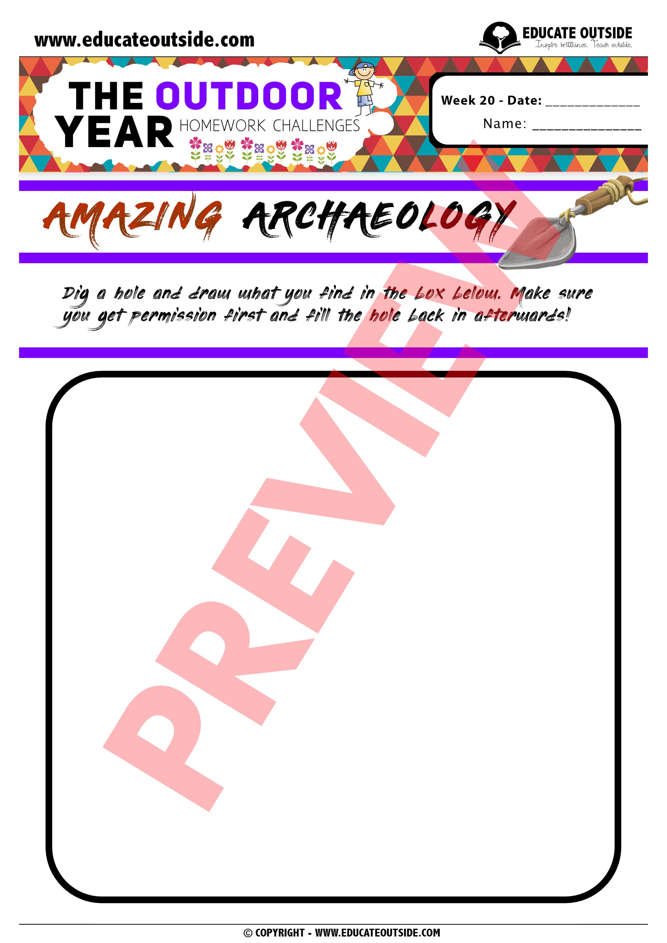 Home Learning Outdoor Challenges Outdoor Learning Activity - Etsy