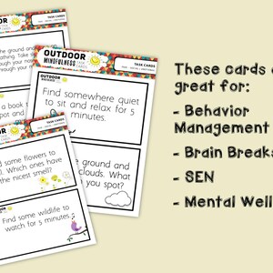 Outdoor Mindfulness Task Cards for Kids (digital Download / Printable ...