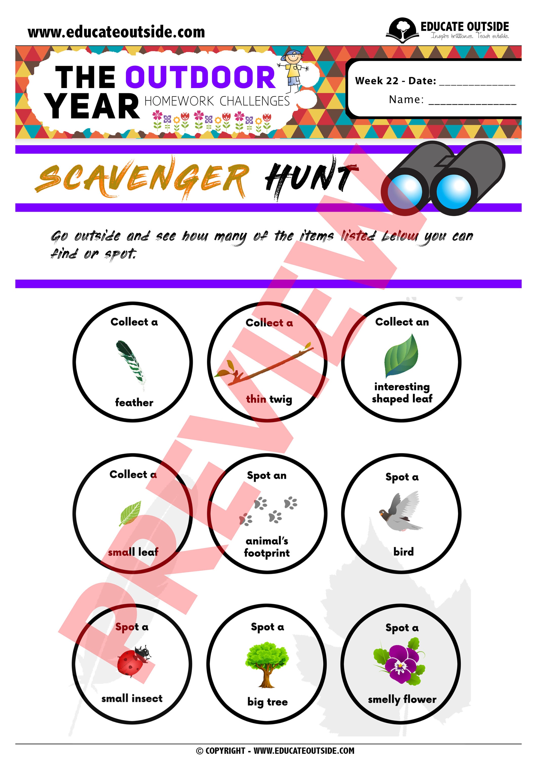 Home Learning Outdoor Challenges Outdoor Learning Activity - Etsy