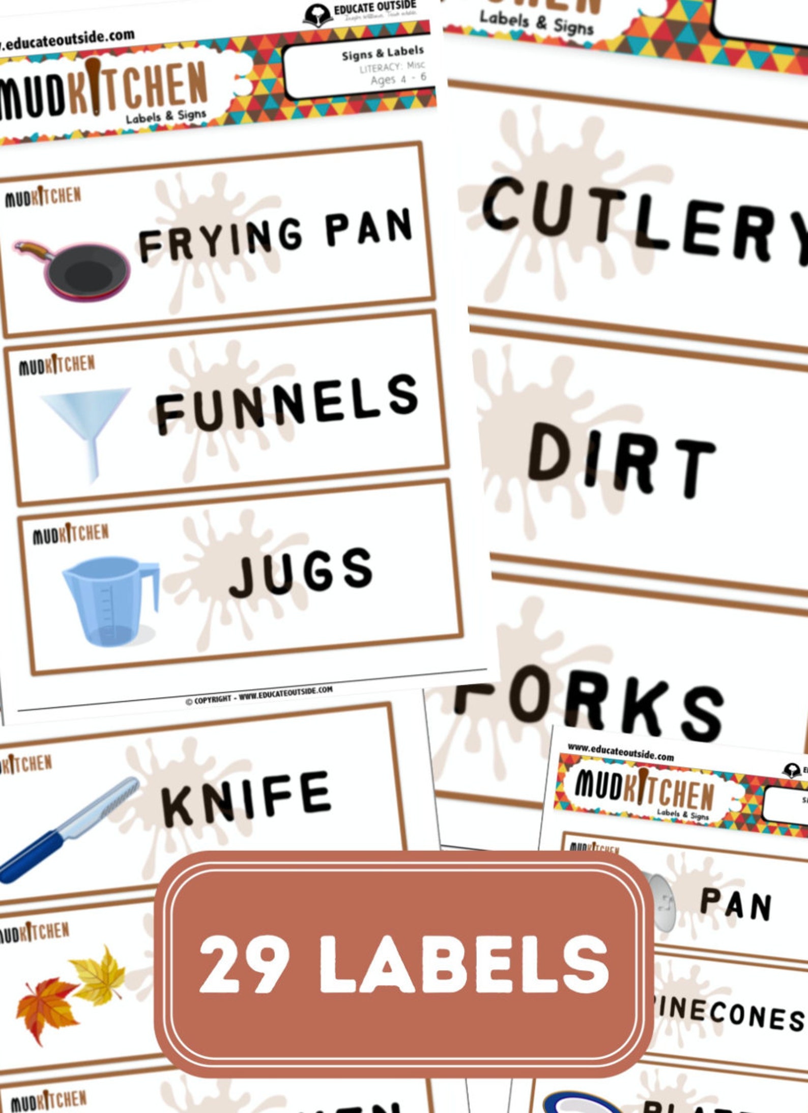 Mud Kitchen Labels - 29 Labels, PDF Download + Editable Version - Etsy