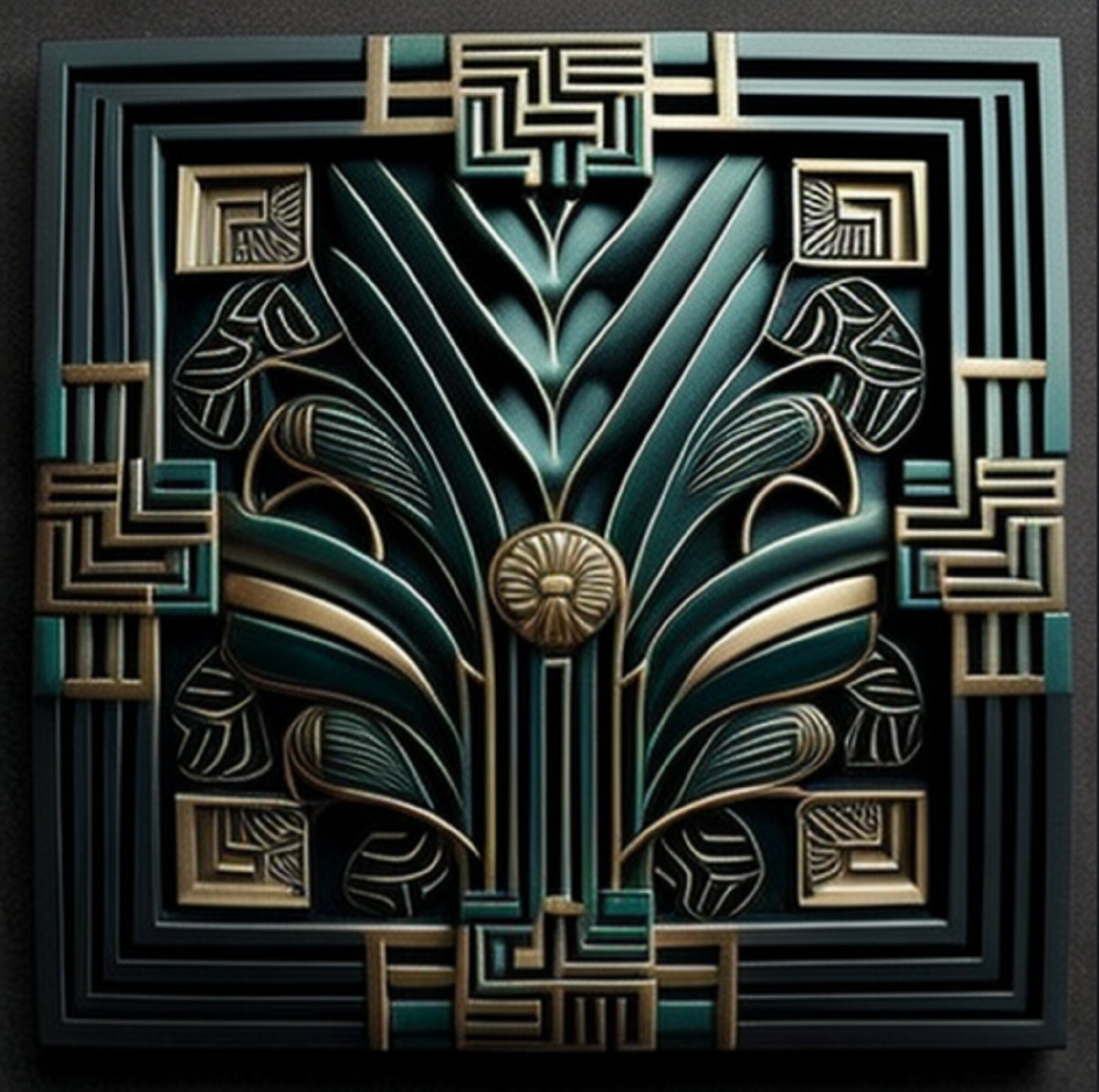 Art Deco Tile Inspired by Architecture Frank Lloyd Wright's Ennis House ...