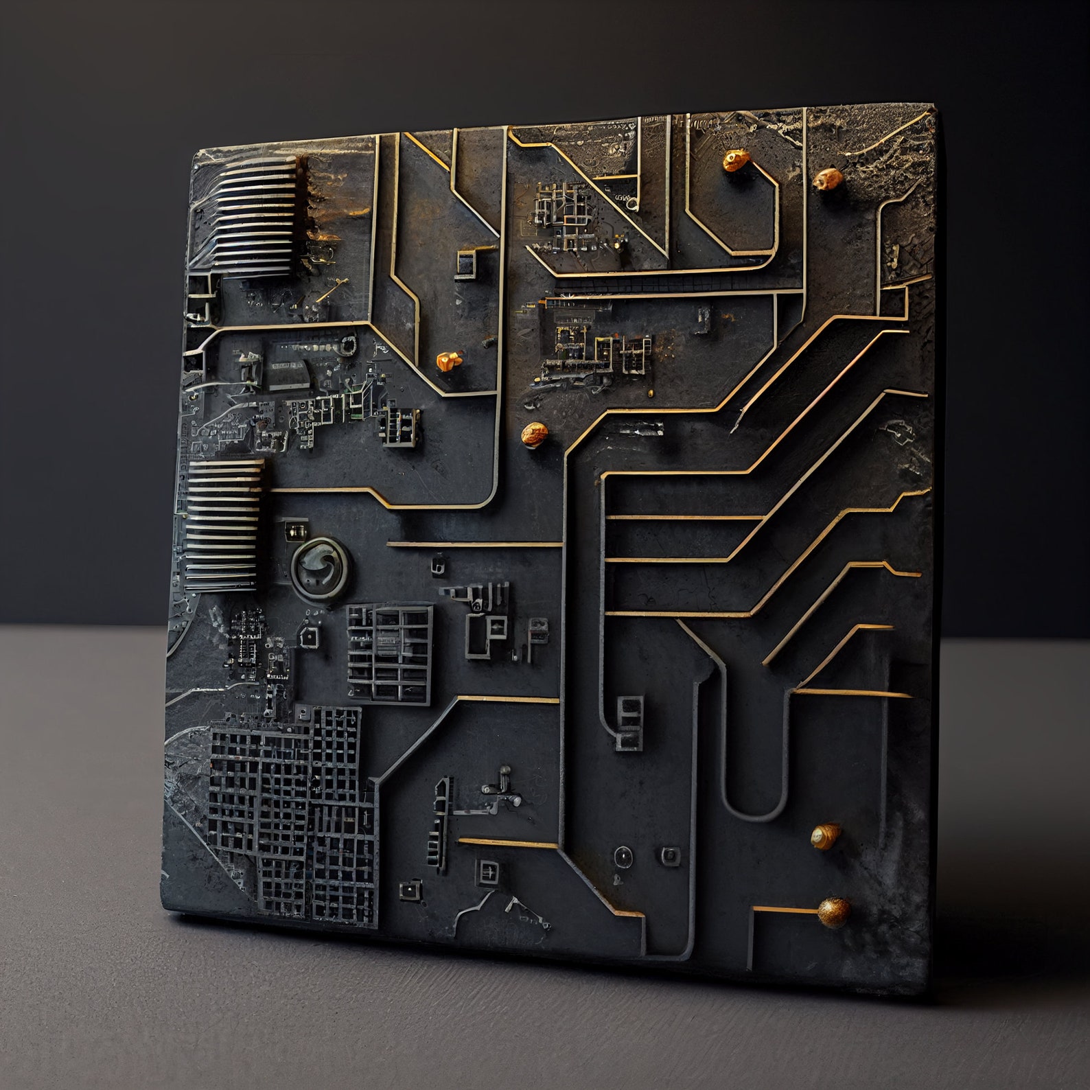 Brutalist Circuit Board Tile Print, Frank Lloyd Wright Ennis House ...