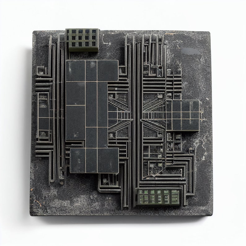Brutalist Circuit Board Tile Inspired by Frank Lloyd Wright's Ennis ...