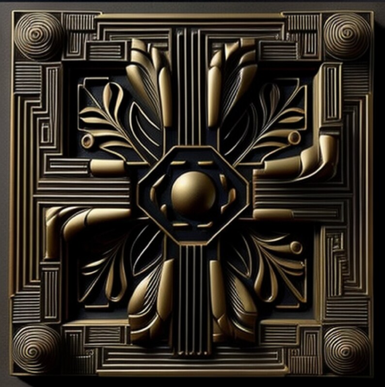 Art Deco Tile Inspired by Architecture Frank Lloyd Wright's Ennis House ...