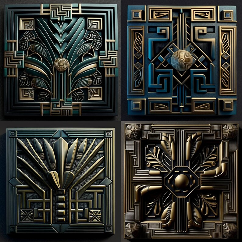 Art Deco Tile Inspired by Architecture Frank Lloyd Wright's Ennis House ...