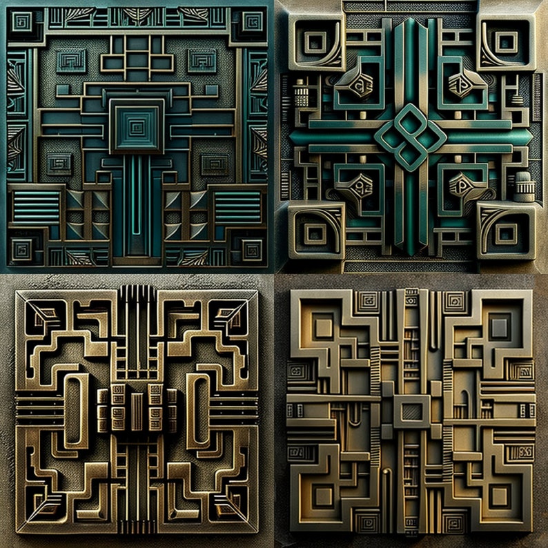Art Deco Tile Inspired by Frank Lloyd Wright's Ennis House Digital ...