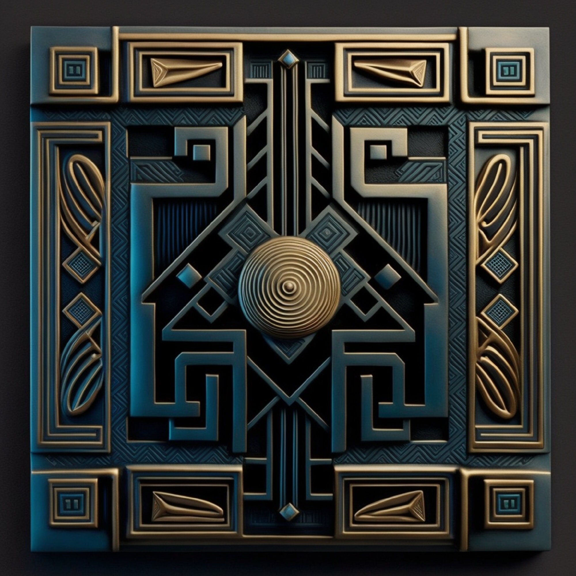 Art Deco Tile Inspired by Architecture Frank Lloyd Wright's Ennis House ...