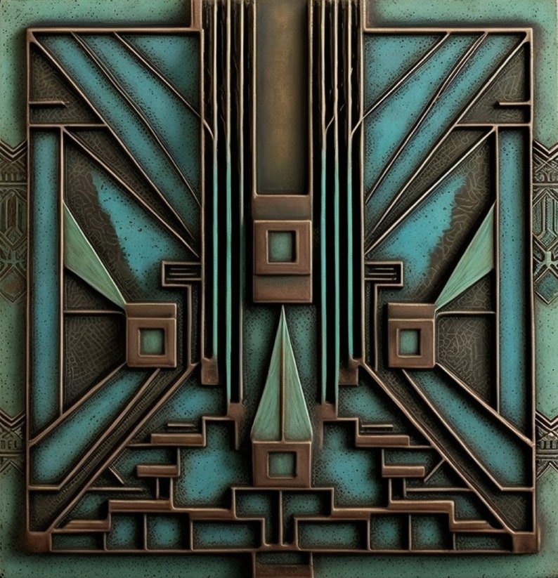 Art Deco Tile Inspired by Frank Lloyd Wright's Ennis House Digital ...
