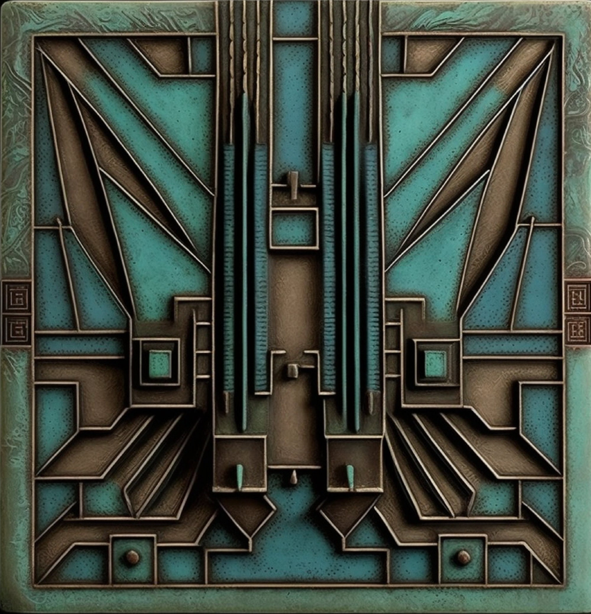 Art Deco Tile Inspired by Frank Lloyd Wright's Ennis House Digital ...