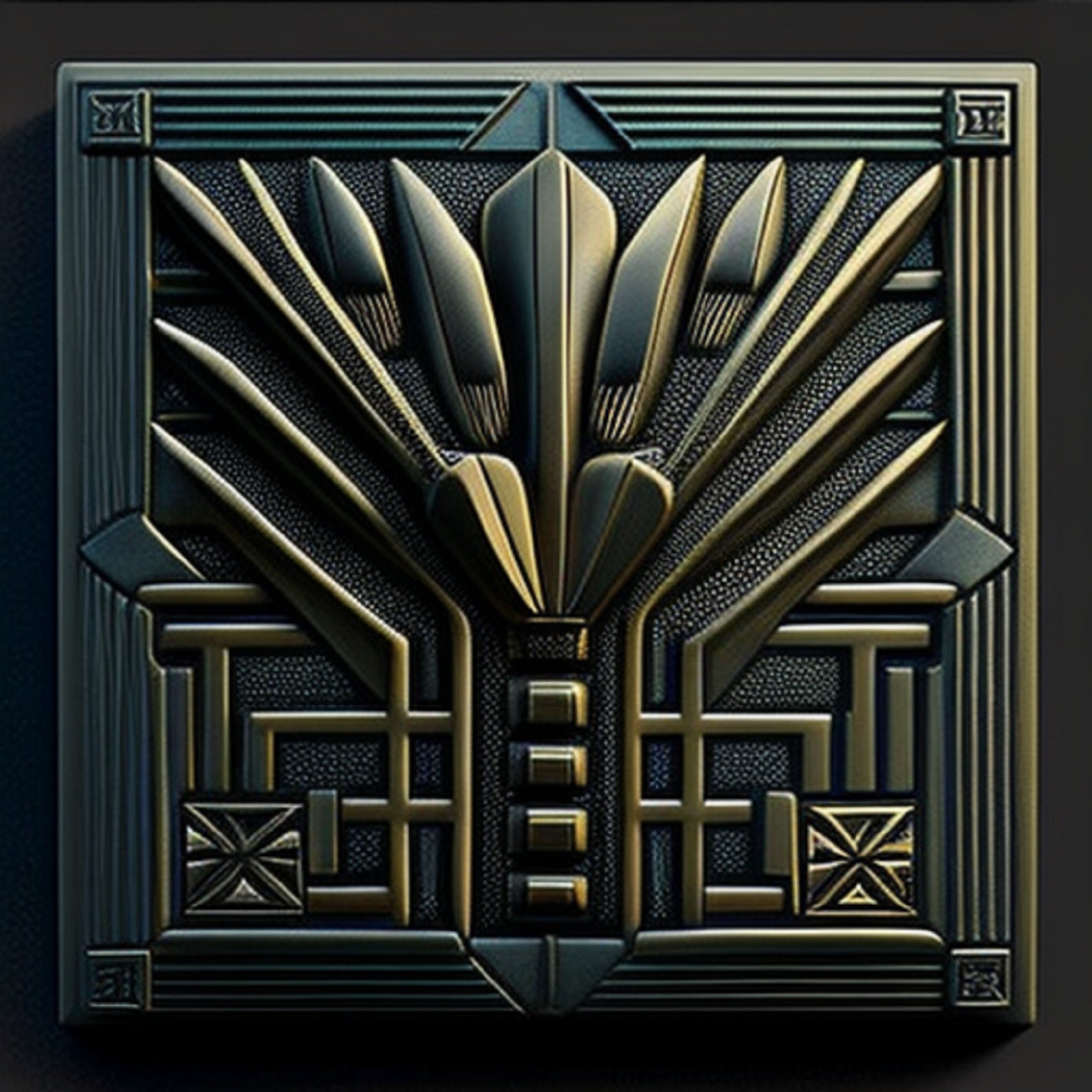 Art Deco Tile Inspired by Architecture Frank Lloyd Wright's Ennis House ...