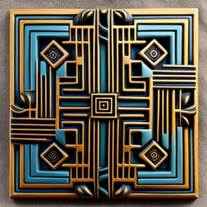 Art Deco Tile Inspired by Frank Lloyd Wright's Ennis House Digital ...