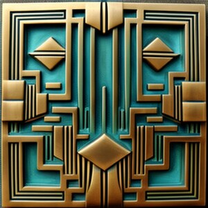 Art Deco Tile Inspired by Frank Lloyd Wright's Ennis House Digital ...