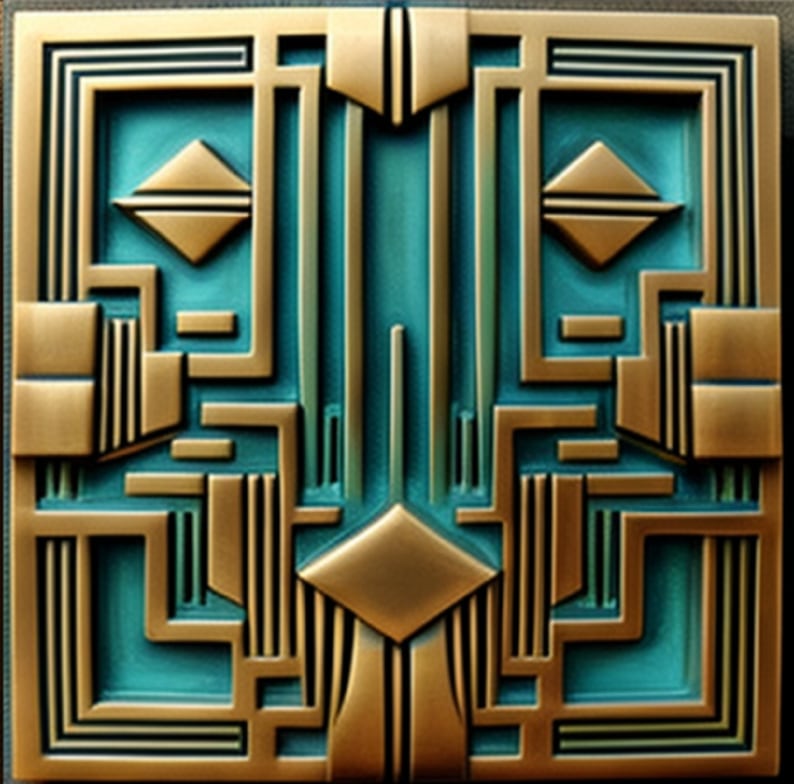 Art Deco Tile Inspired by Frank Lloyd Wright's Ennis House Digital ...